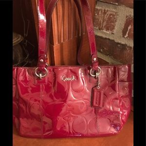 Coach | Bags | Authentic Coach Patent Leather Red Handbag | Poshmark